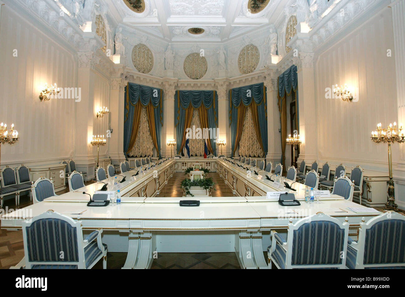Blue Hall of Russian Government s Moscow based Reception House Stock ...