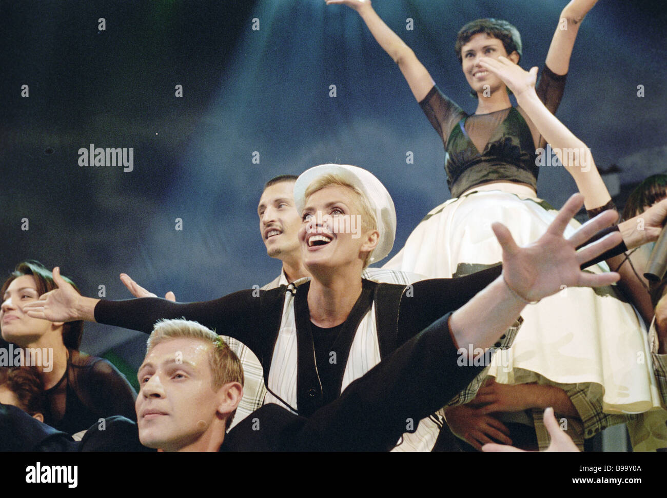 Singer Laima Vaikule performing Stock Photo - Alamy