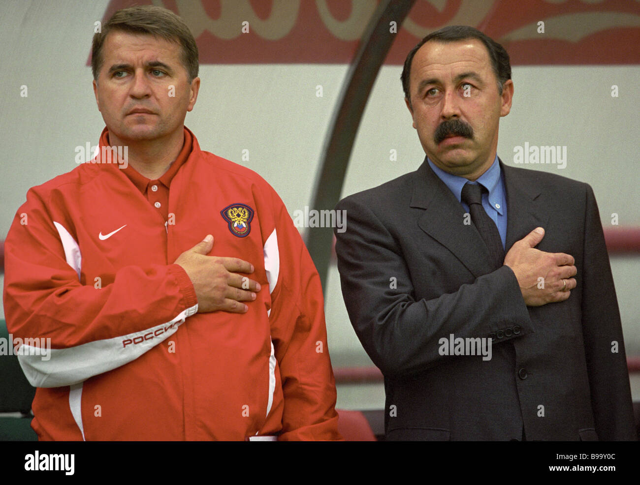 Coaches of the Russian national team Valery Gazzayev right and Nikolai ...