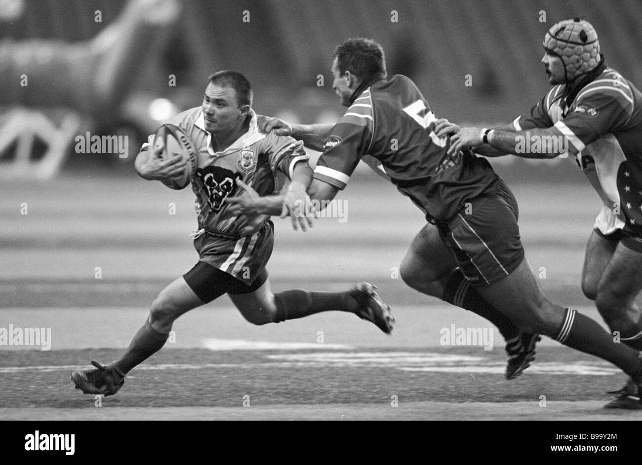Professional rugby match The Russian national team playing against US ...