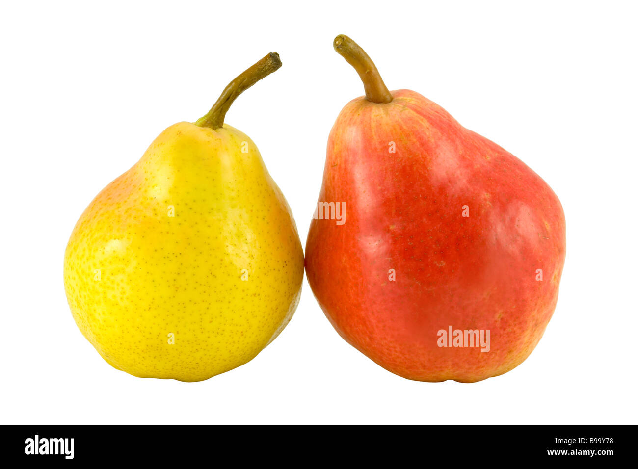 the two full pears isolated on white background Stock Photo - Alamy