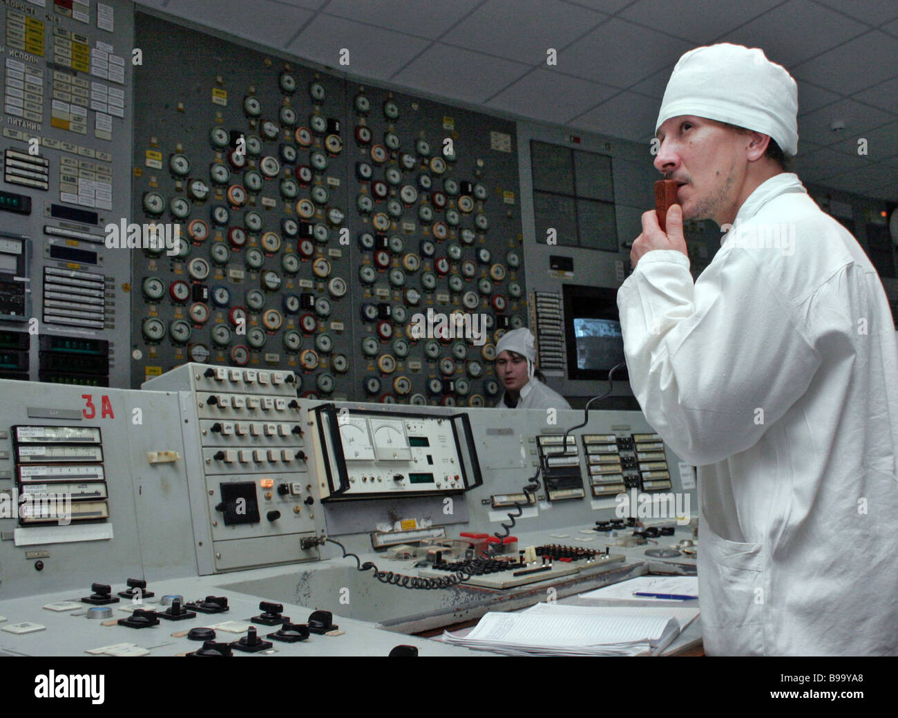 Control room of Chernobyl nuclear power plant s No 1 power unit Stock ...