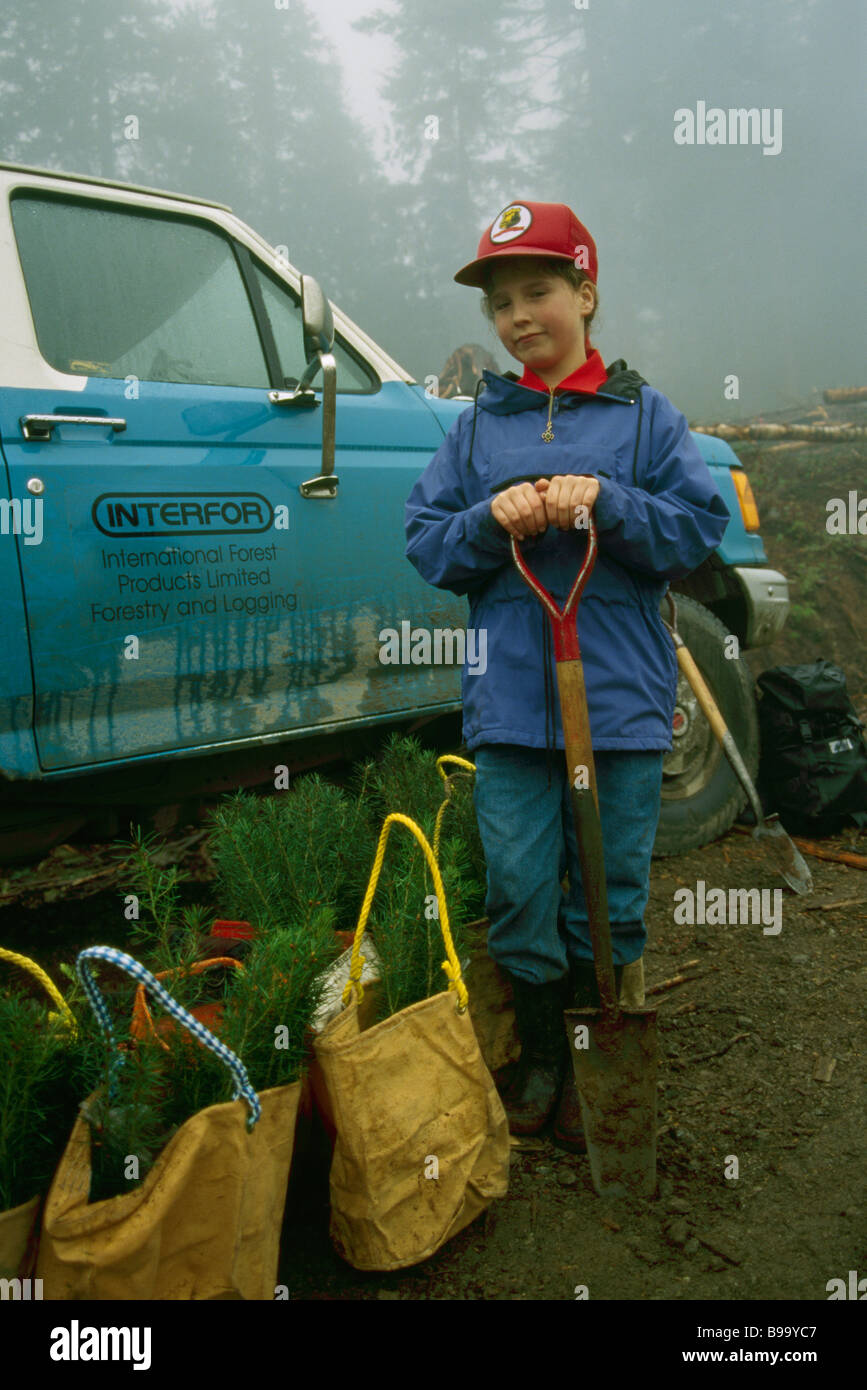 A Junior Forest Warden Volunteer planting Tree Saplings on ...