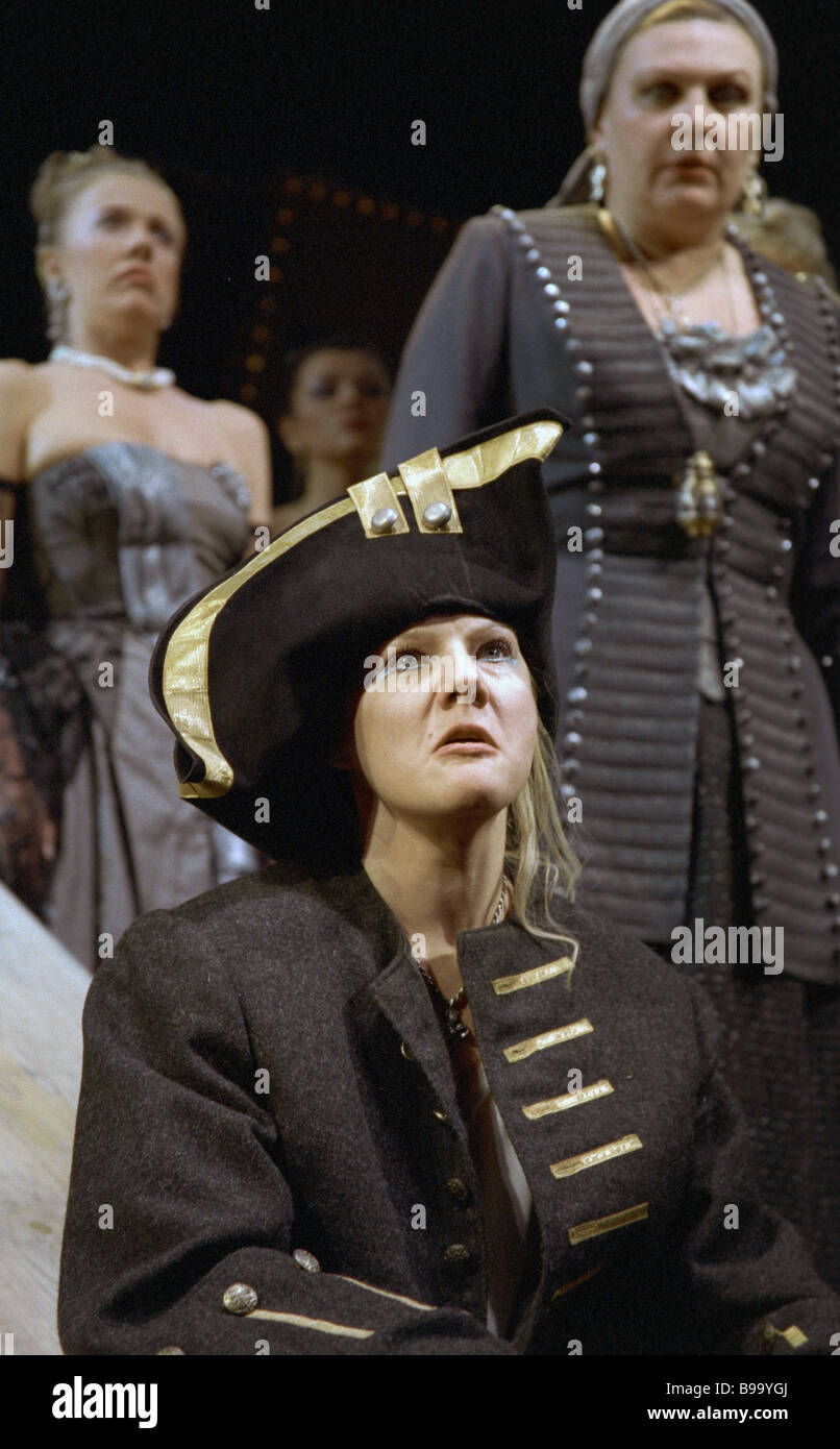 Actresses of the Moscow Lenkom Theater Alexandra Zakharova center as ...