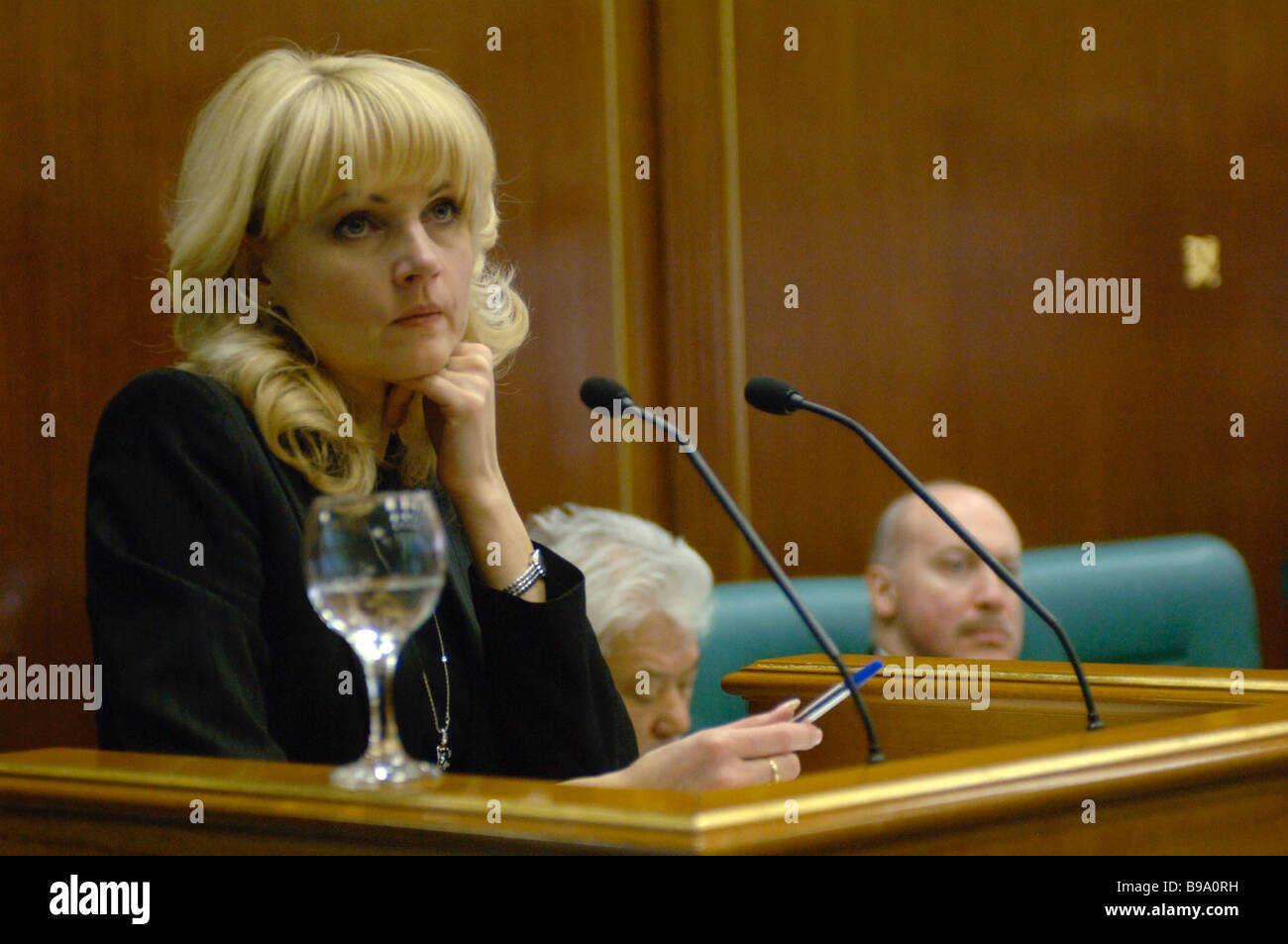Deputy Finance Minister Tatiana Golikova attending Federation Council ...