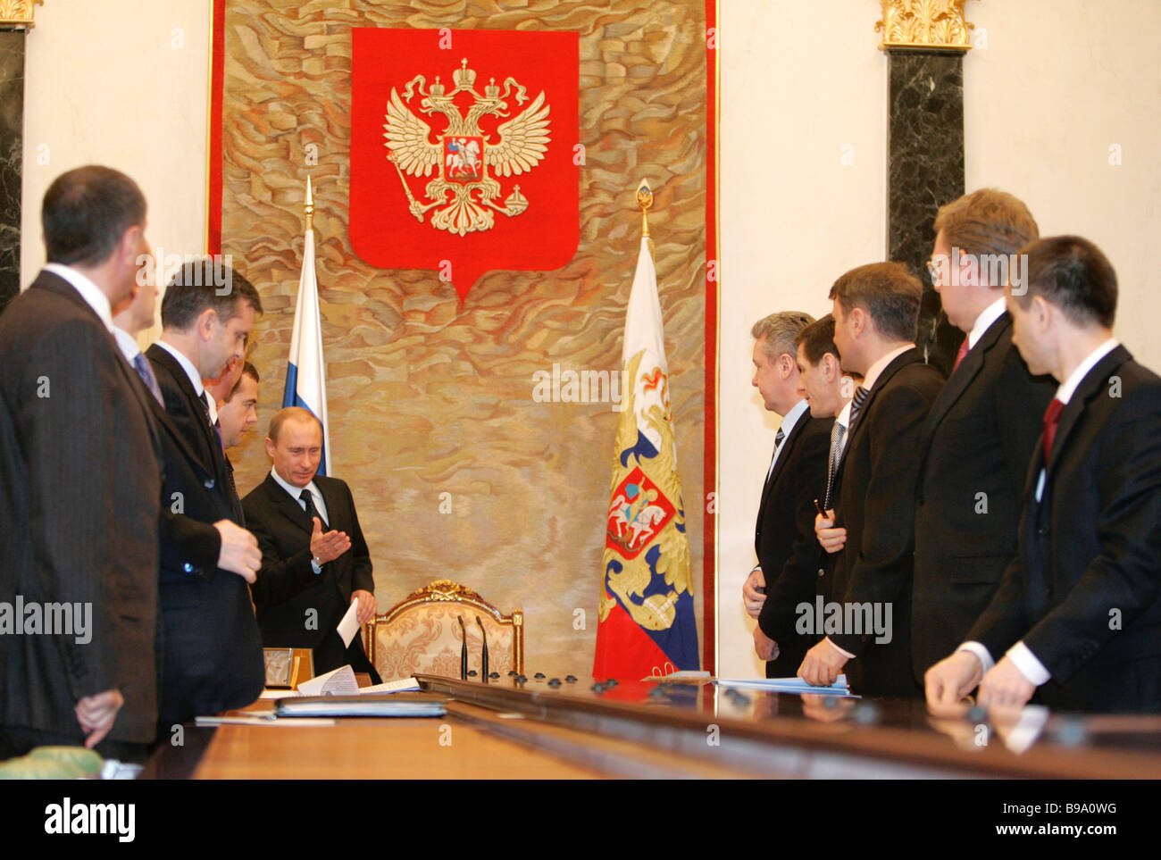 Russian President Vladimir Putin holding a conference with Russian ...