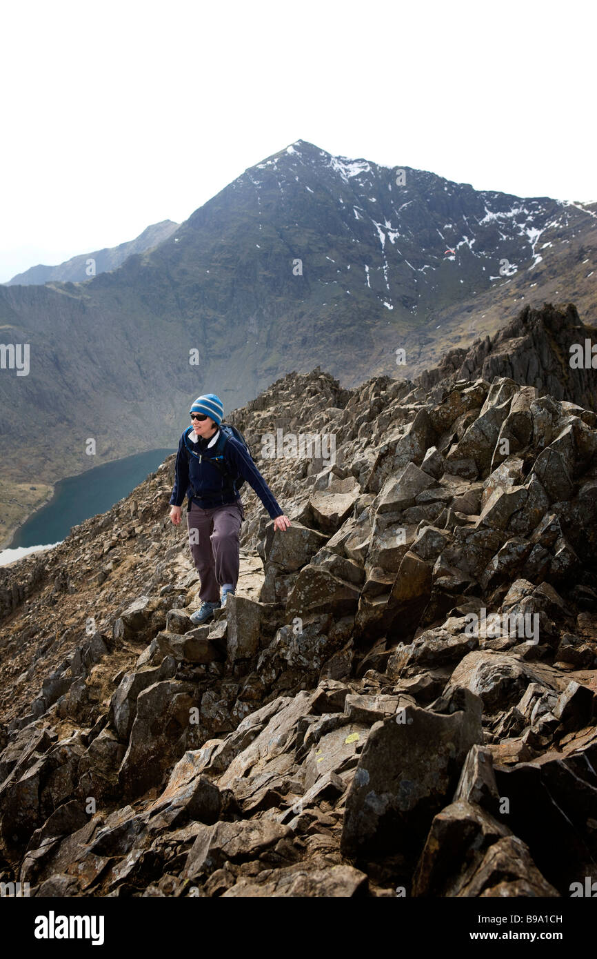 Crib Goch Snowdon Scrambling High Resolution Stock Photography and ...