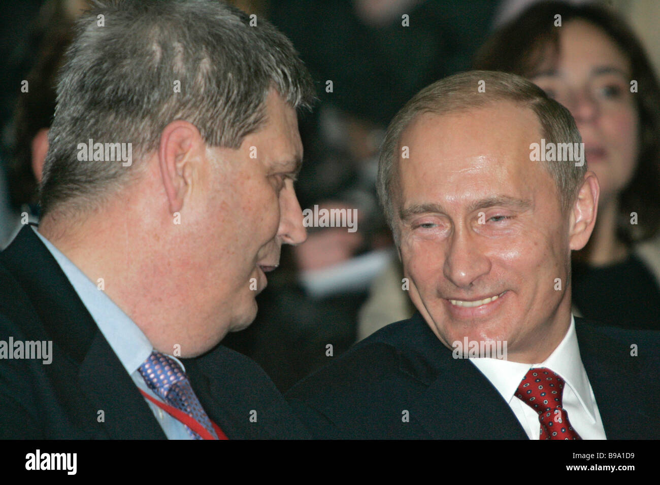 Russian President Vladimir Putin right during an interactive Sochi ...