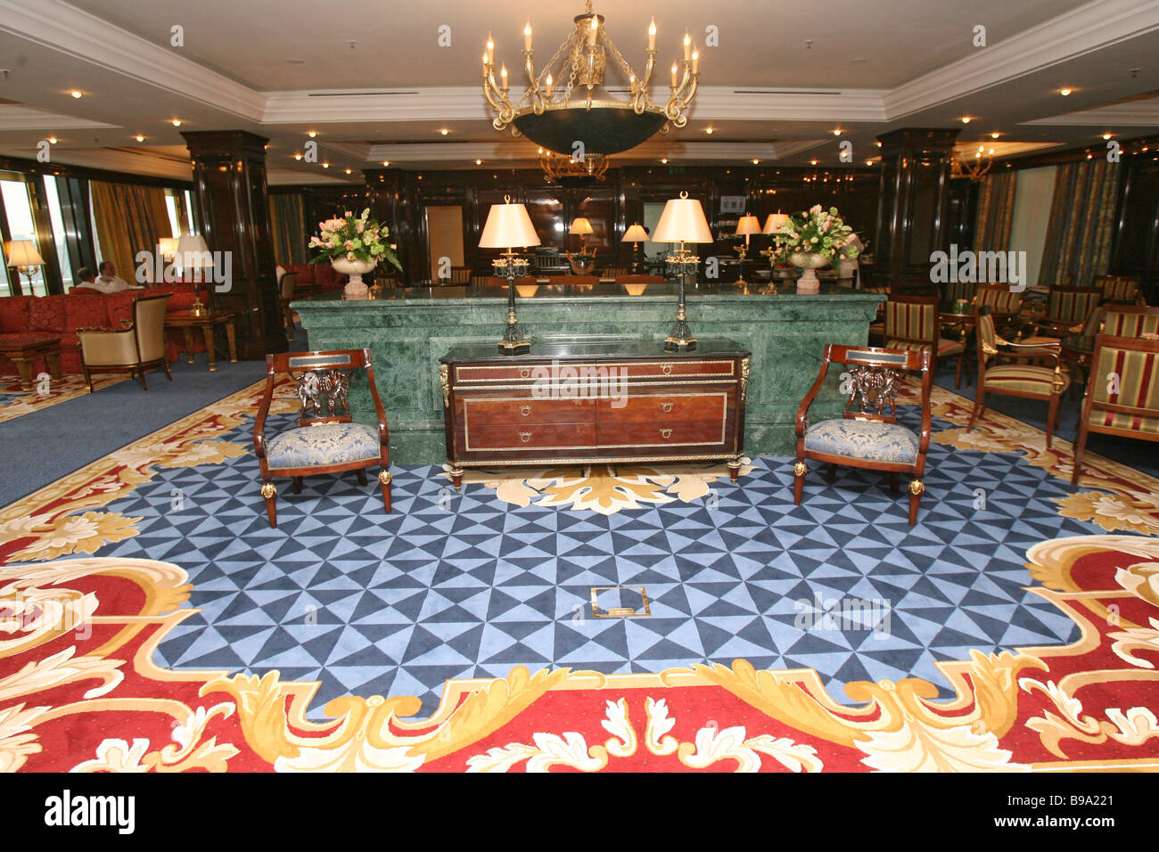 Club drawing room suite in the five star Ritz Carlton Moscow Hotel ...