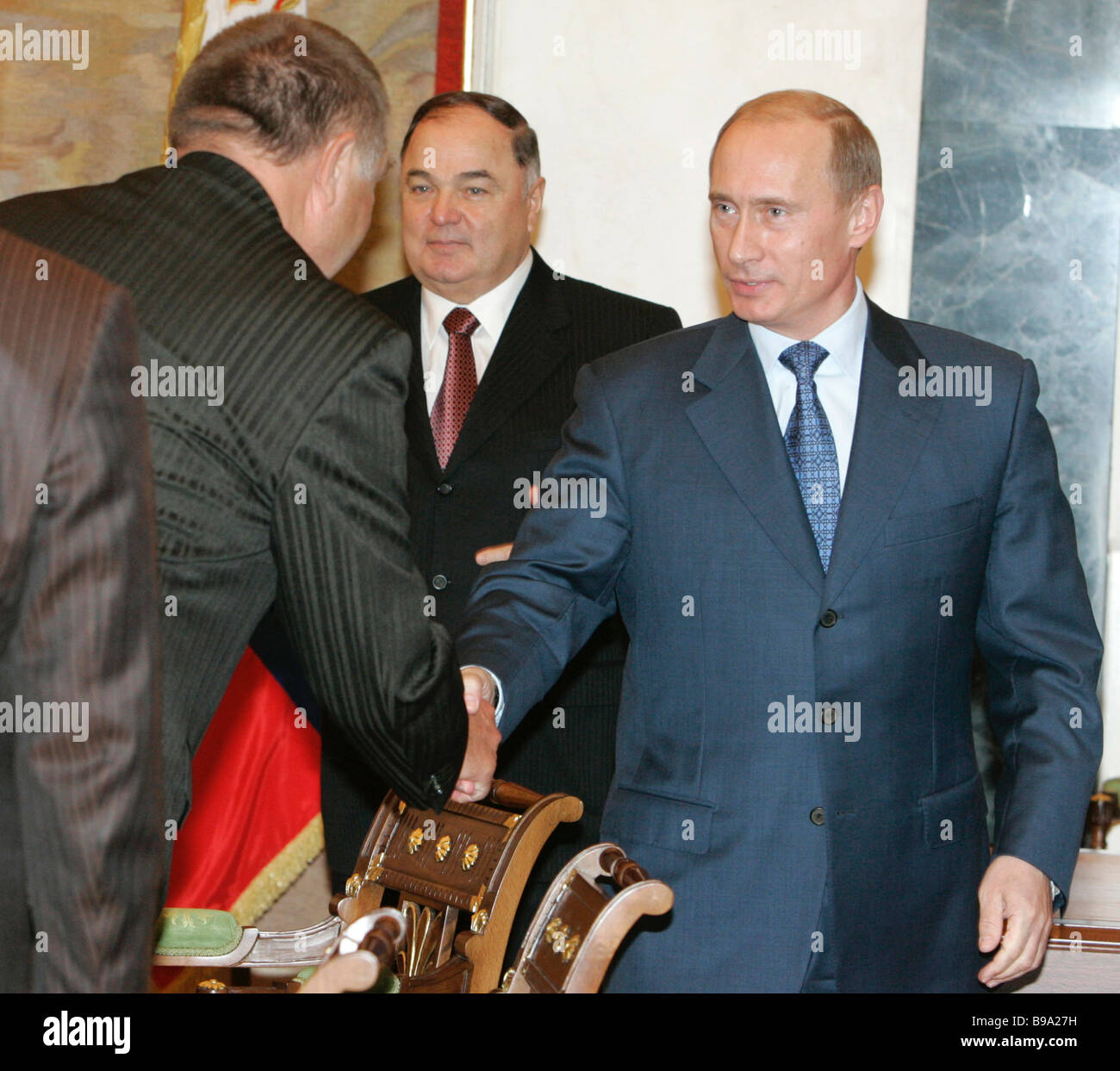 Federal President Vladimir Putin Right And President Of Adygei Khazret