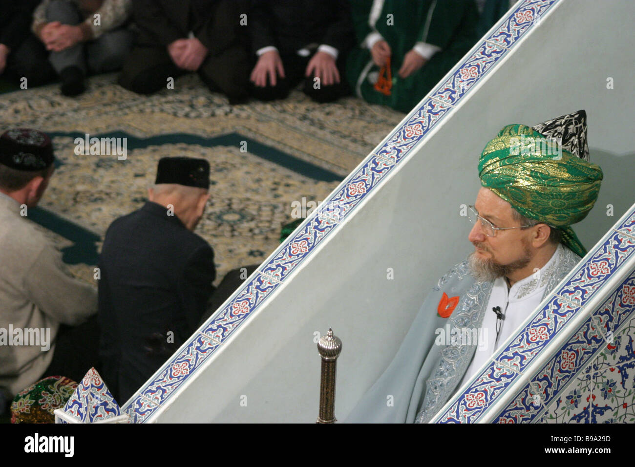 Talgat Tadjuddin High Mufti of Russia during the service at the Lala ...