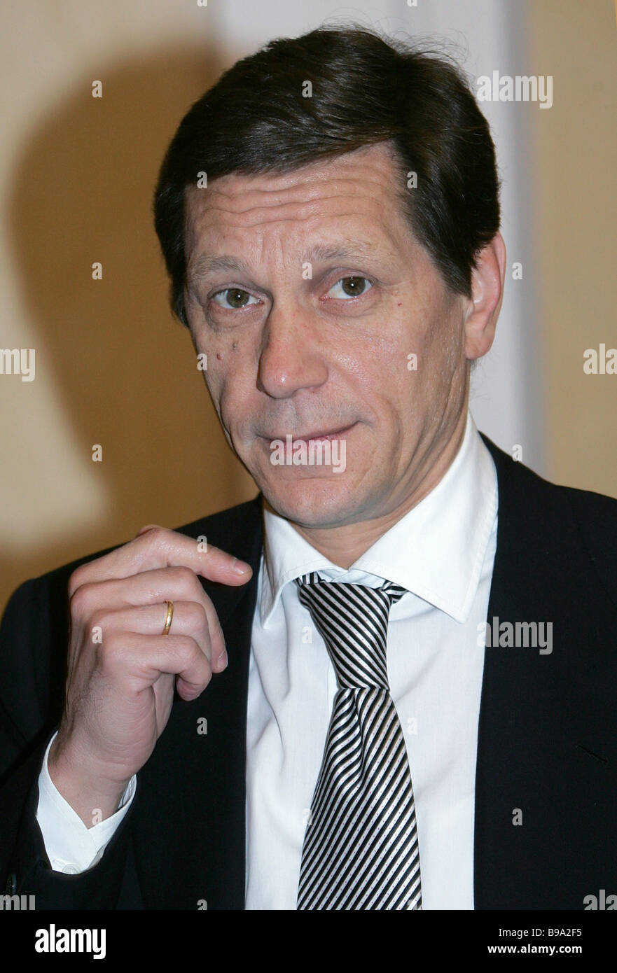 Deputy Prime Minister Alexander Zhukov attending a Cabinet meeting ...