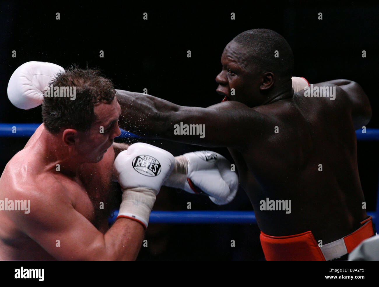 World WBC super heavy weight champion Oleg Maskayev left amd boxer ...