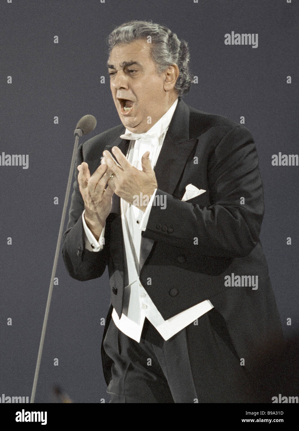 Spanish tenor Placido Domingo in a concert in Red Square Moscow July ...