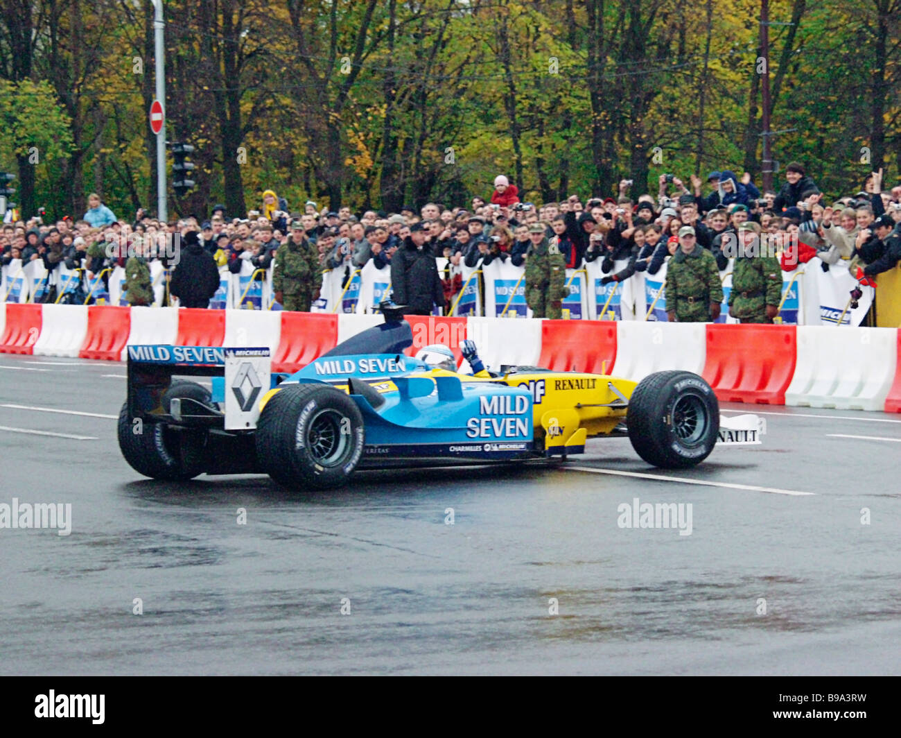 The first Formula One race in Moscow Jarno Trulli and Fernando Alonso ...