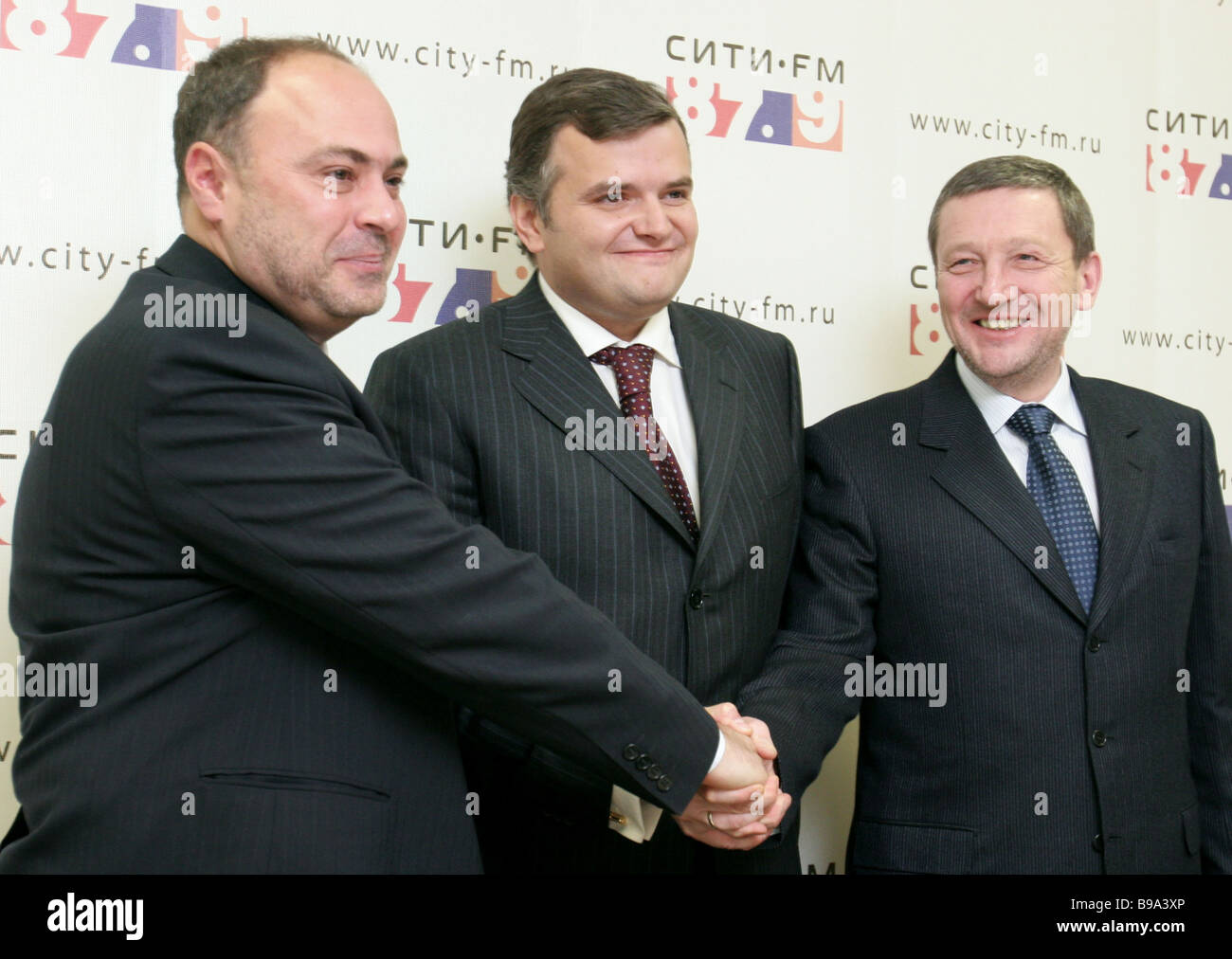 Left to right Mikhail Eidelman CITY FM information radio Director ...