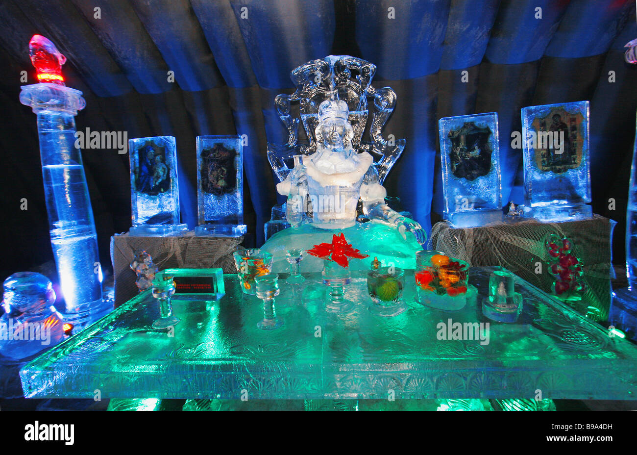 Empress Anna Ioannovna meeting guests at the Ice Palace recently opened ...