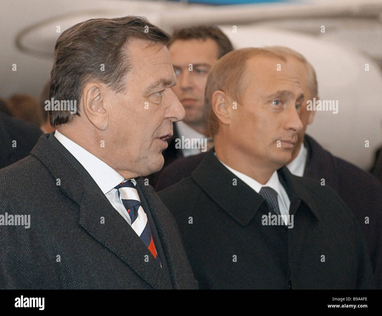 President Vladimir Putin greeting in the Koltsovo airport German ...