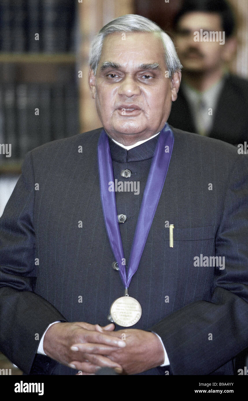 Indian Prime Minister Atal Bihari Vajpayee Stock Photo - Alamy