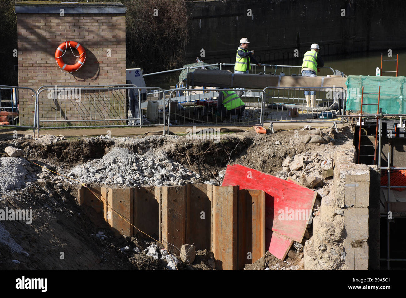 building construction site works lock wall replacement refurbishment ...