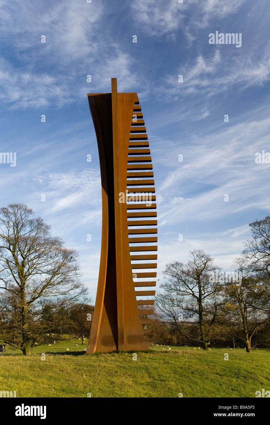 Crossing (vertical) by Nigel Hall at Yorkshire Sculpture Park Stock ...