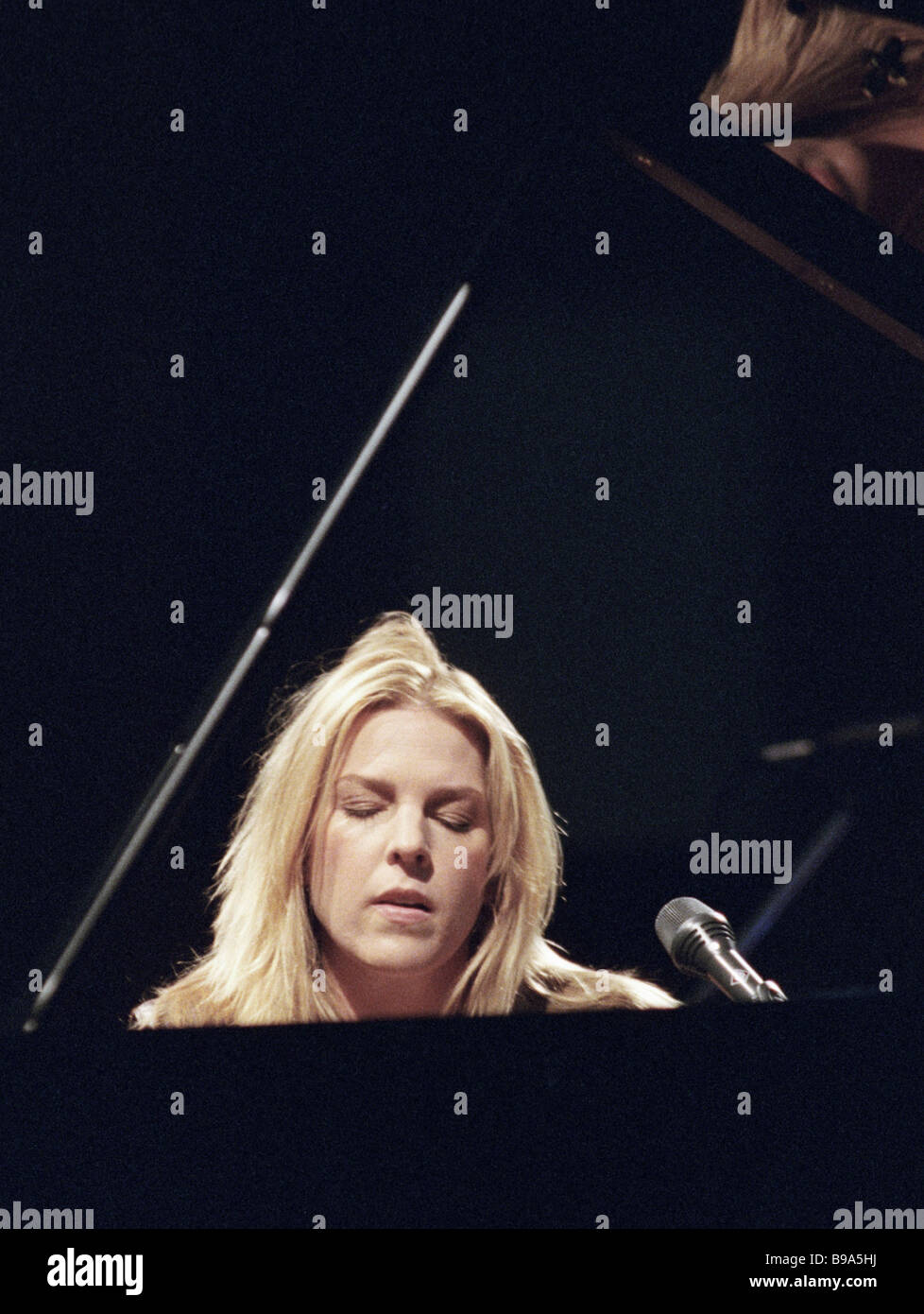 Canadian pianist and jazz crooner Diana Kroll performing Stock Photo ...