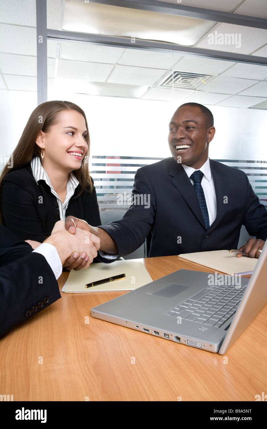 Co workers in business meeting Stock Photo - Alamy
