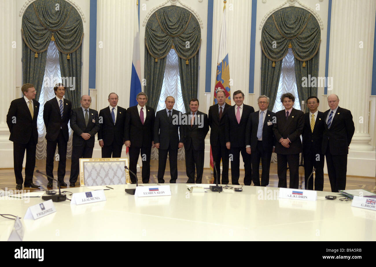 Russia s President Vladimir Putin with G8 Finance Ministers meeting ...