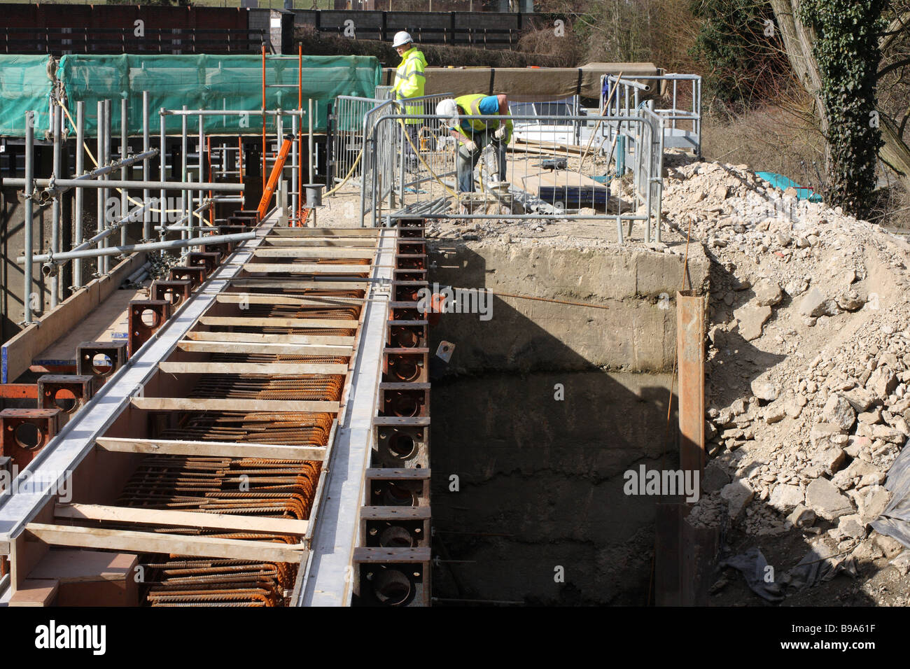 building construction site works lock wall replacement refurbishment ...