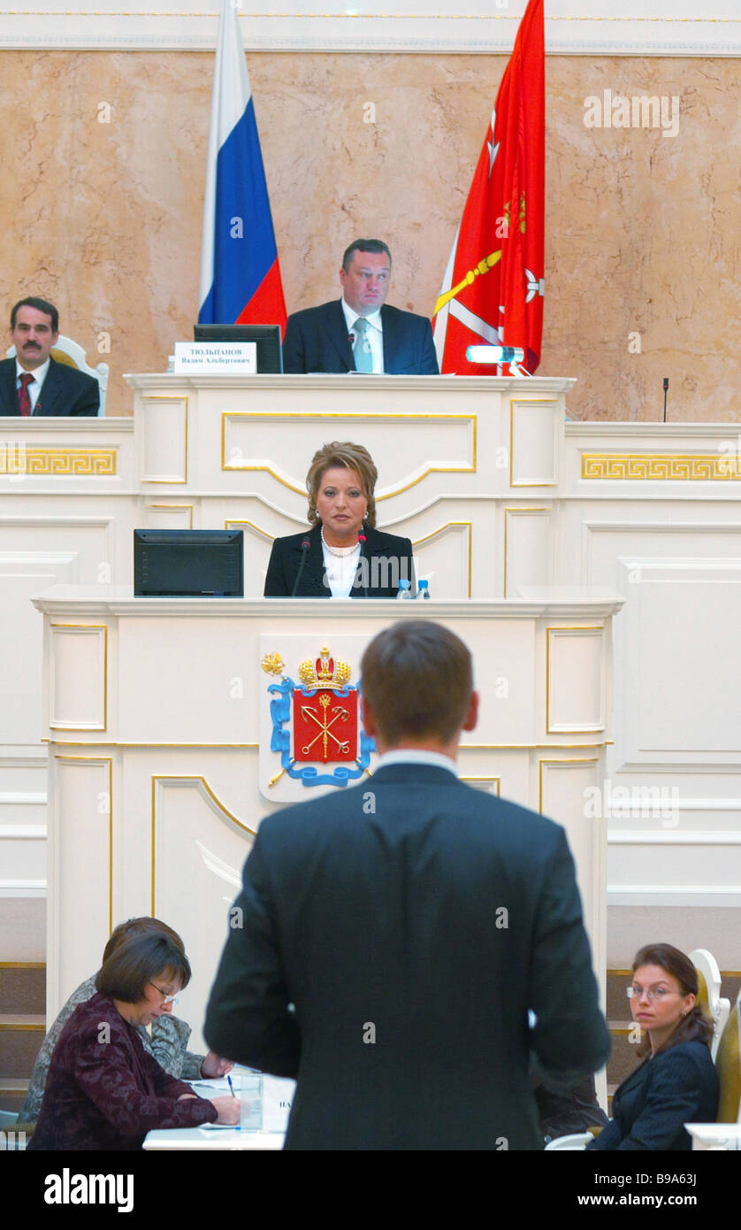 Approving Valentina Matvienko as Governor of St Petersburg in the ...