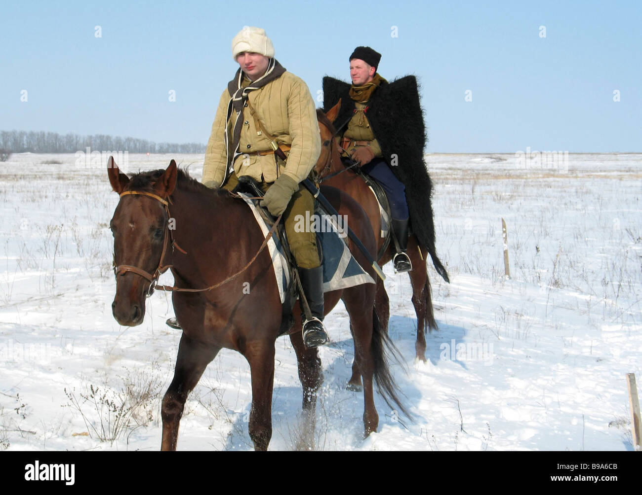 These men are enacting Soviet cavalry in a military historical pageant ...