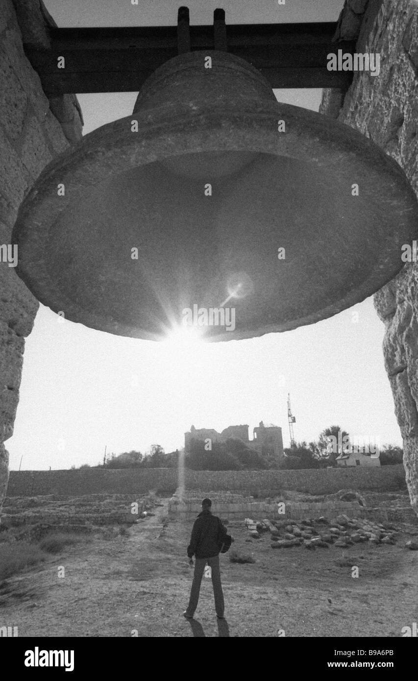 Standing under a huge bell Stock Photo - Alamy
