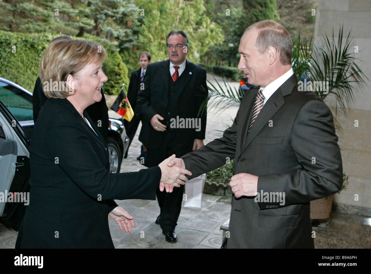 German Chancellor Angela Merkel and Russian President Vladimir Putin at ...