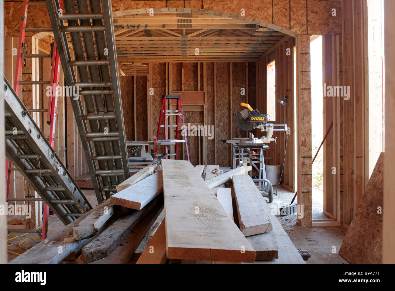 New house construction interior Stock Photo - Alamy