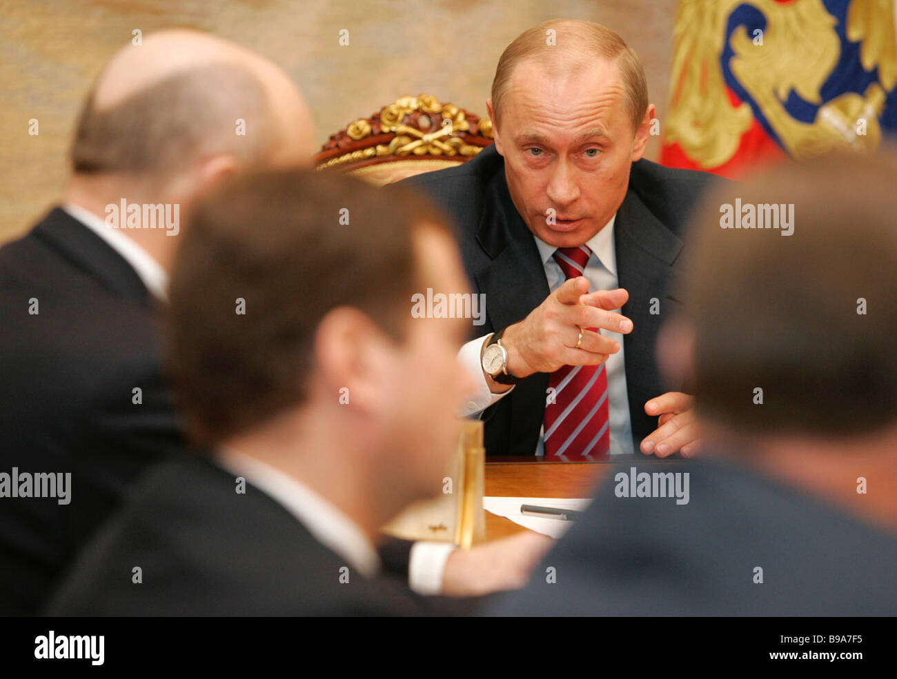 Russian President Vladimir Putin holding a conference with the Russian ...