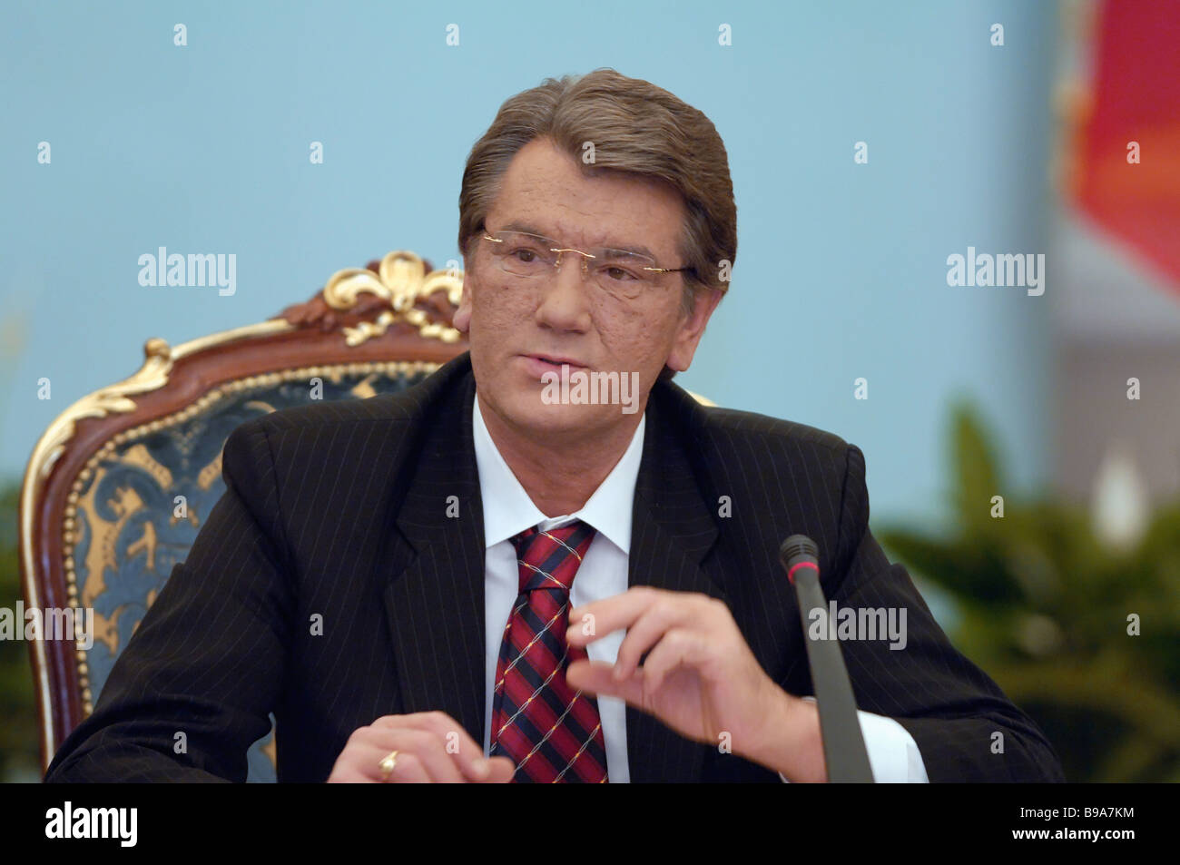 Ukrainian President Viktor Yushchenko attends a Russo Ukrainian ...