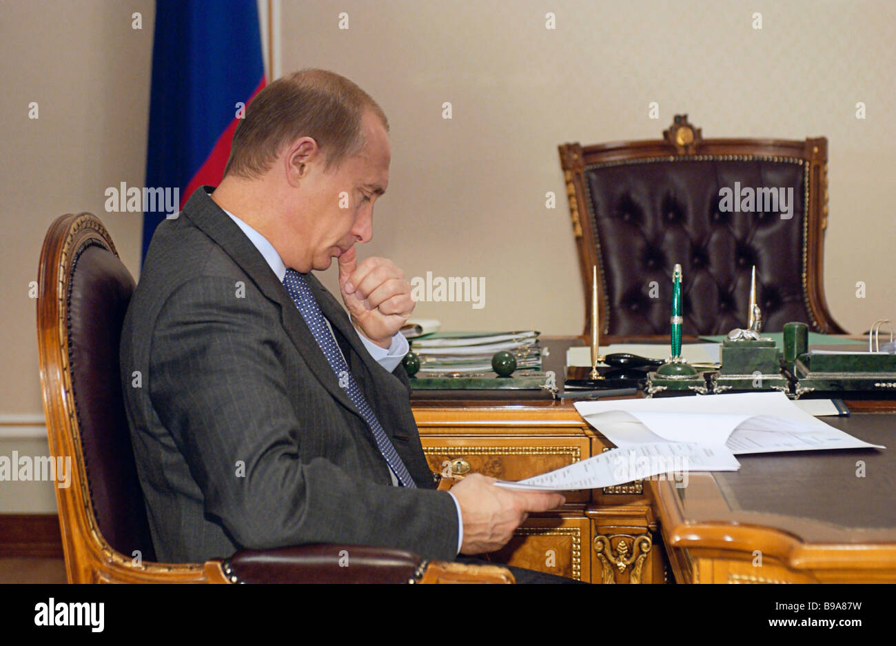 Russian President Vladimir Putin in his Kremlin s office Stock Photo ...