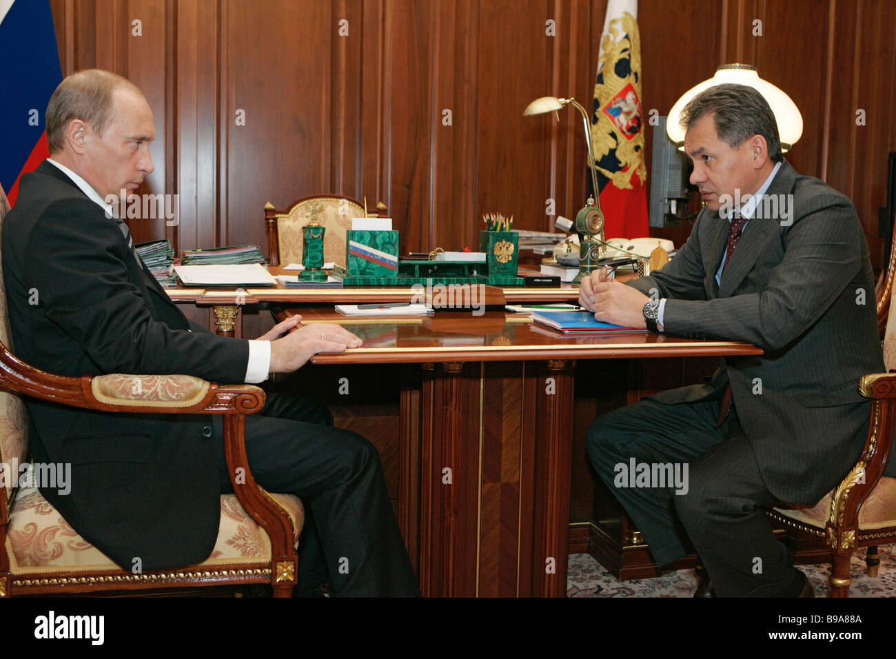 Russian President Vladimir Putin and Russian Emergencies Minister ...