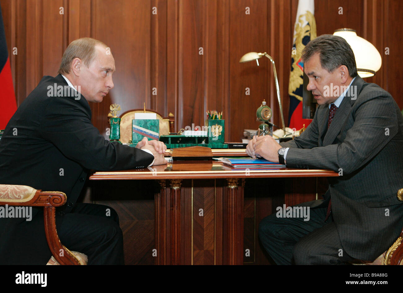 Russian President Vladimir Putin and Russian Emergencies Minister ...