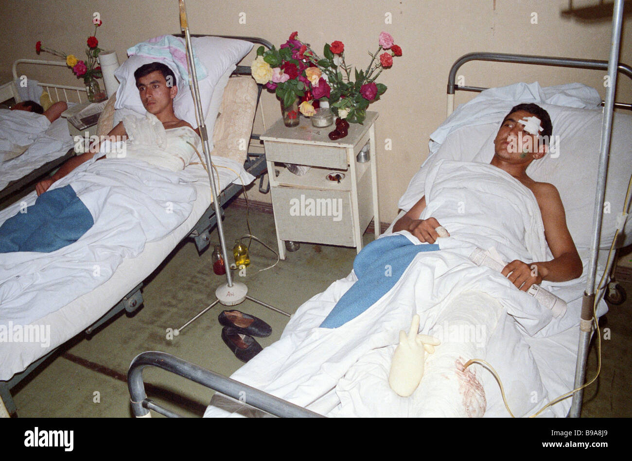 Soldiers with gunshot wounds which they got during an Armenian Azeri ...