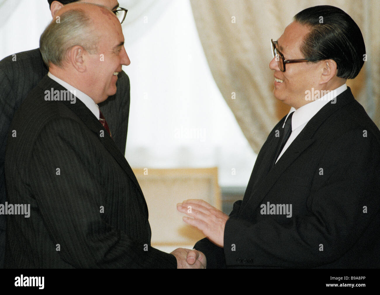 U S S R President Mikhail Gorbachev left and General Secretary of the ...