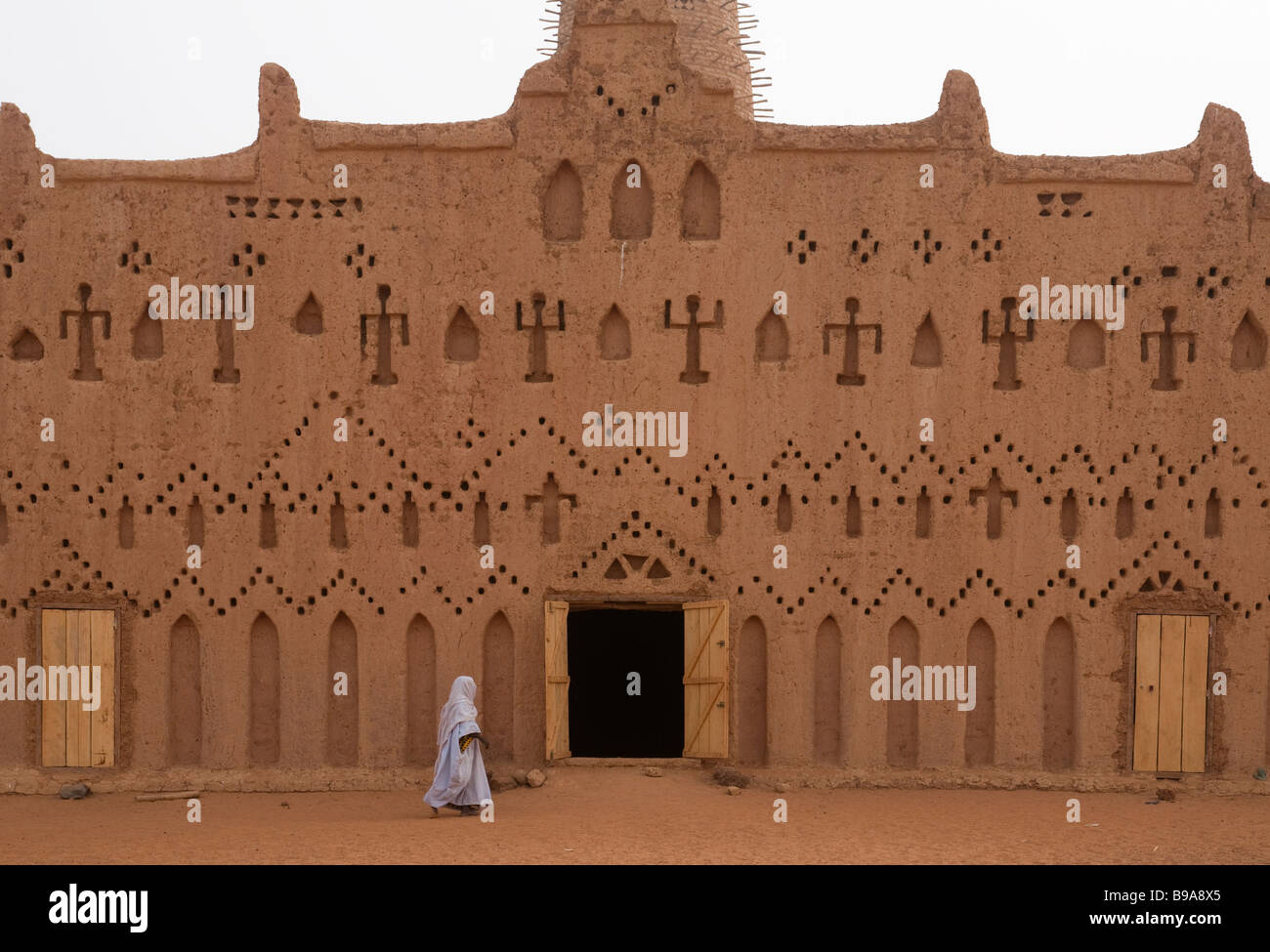 West Africa Burkina Fasso Northern Burkina Bani Mosque and minarets ...