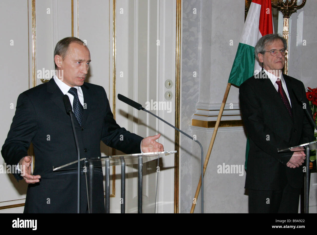 Russia s President Vladimir Putin makes a public address on an official ...