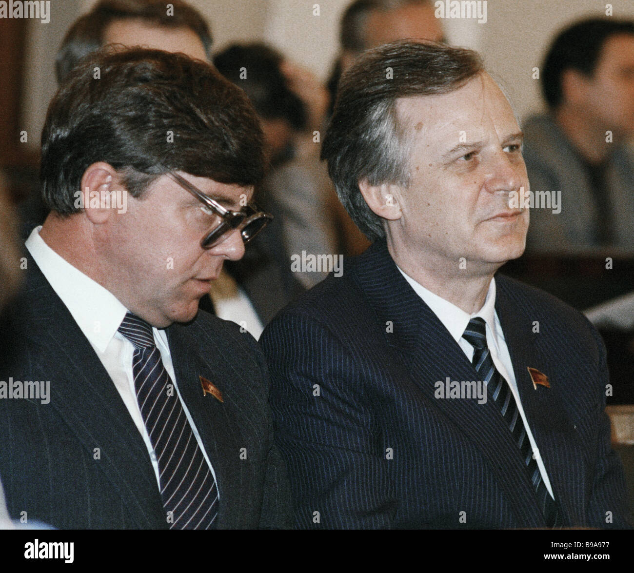 Runner for the post of the RSFSR president Nikolai Ryzhkov right and ...