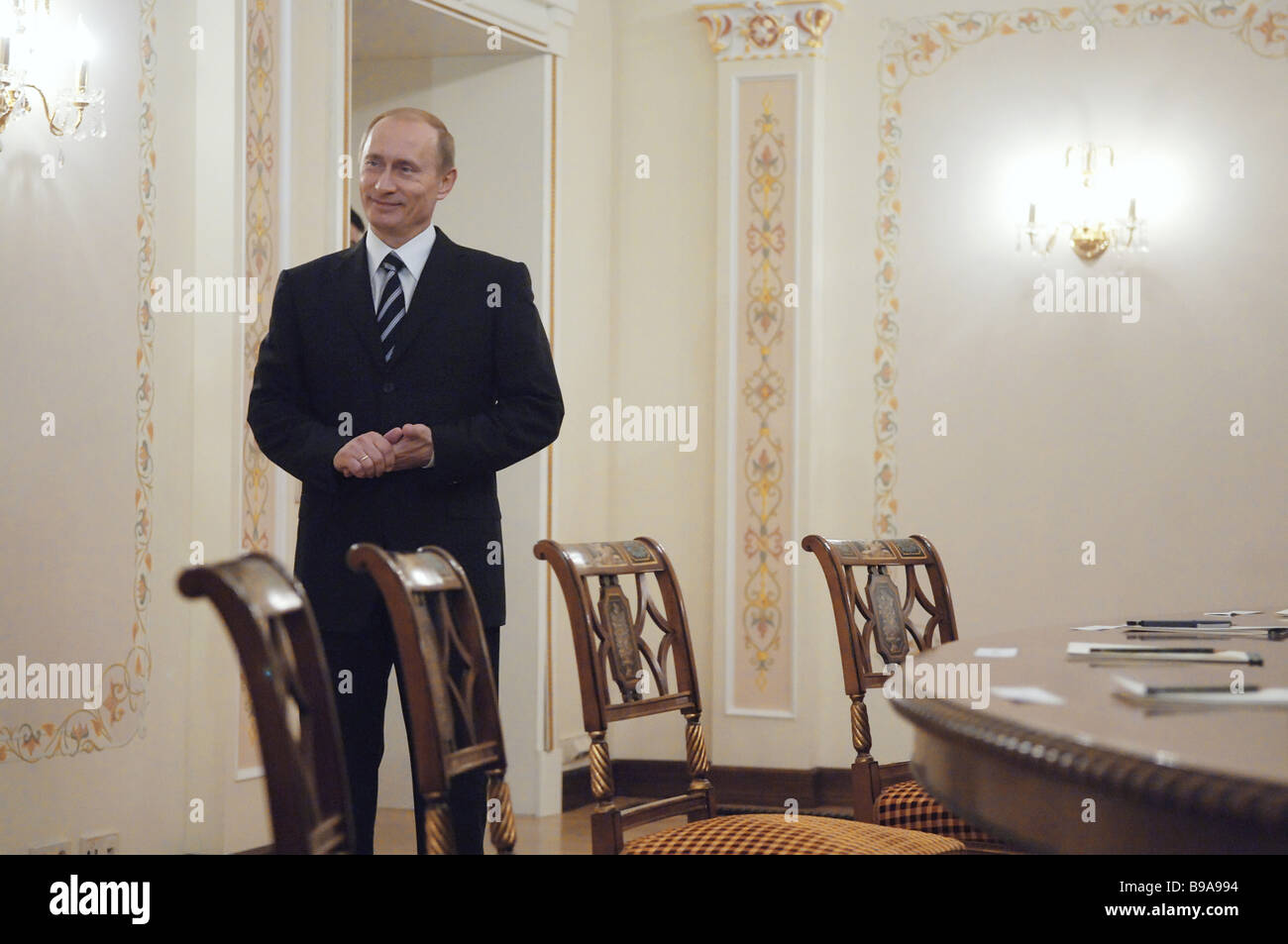 Russian President Vladimir Putin at Novo Ogarevo his country residence ...