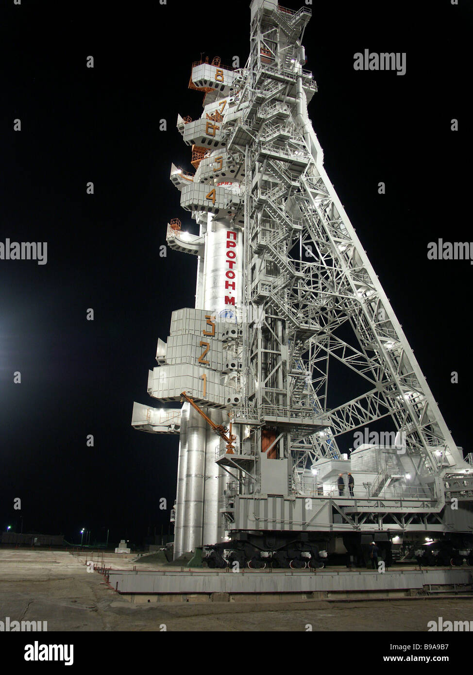 Russian boosters as part of the Proton M launch vehicle launching the ...