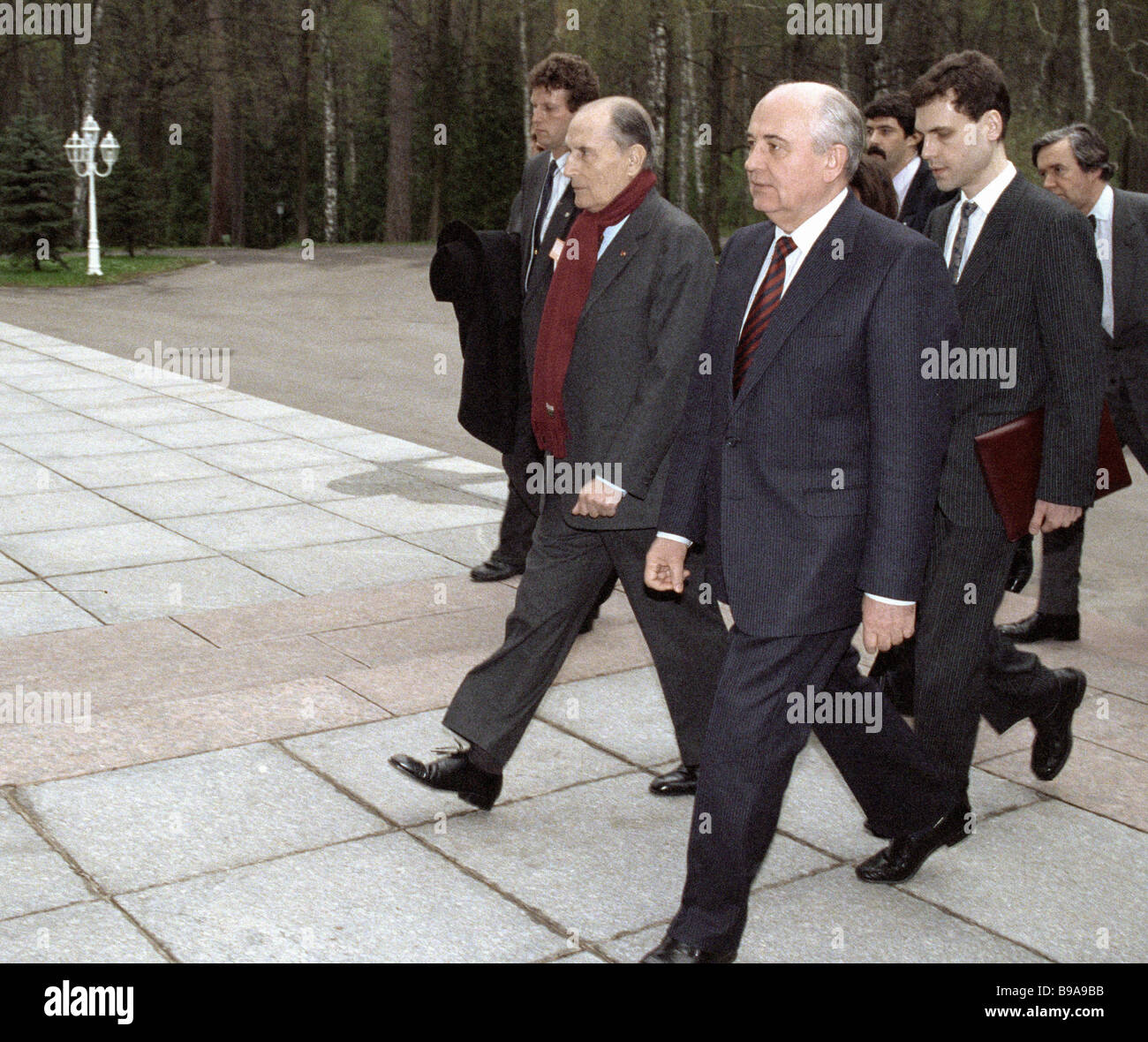 USSR President Mikhail Gorbachev right and French President Francois ...