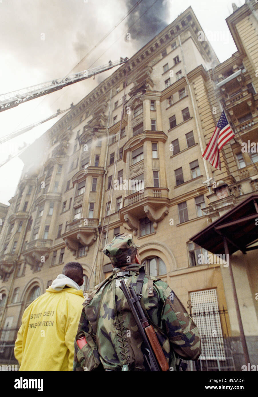 Fire in the US Embassy Stock Photo - Alamy