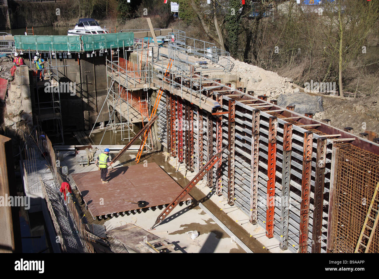 building construction site works lock wall replacement refurbishment ...