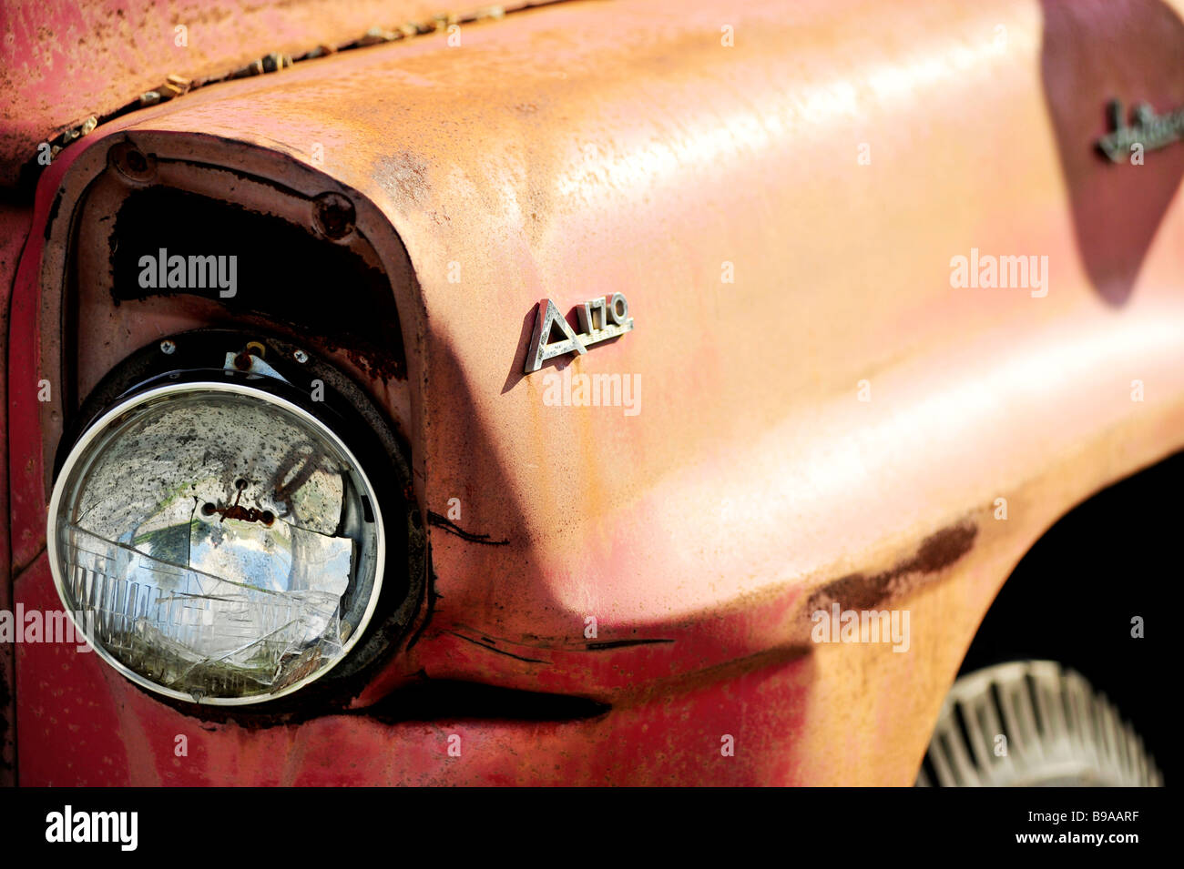 detail of old rusted International truck fender Stock Photo - Alamy